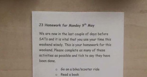 Teacher's Homework Assignment Goes Viral for the Best Reason - Your ...