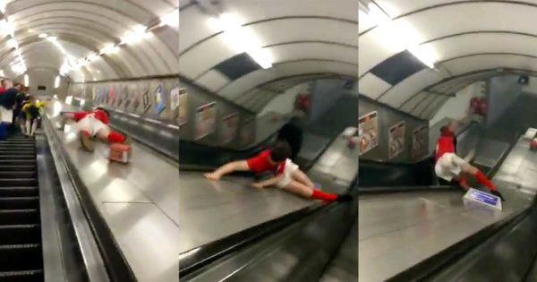 Escalator Slide: Viral Video Shows Man's Epic Escalator Fail