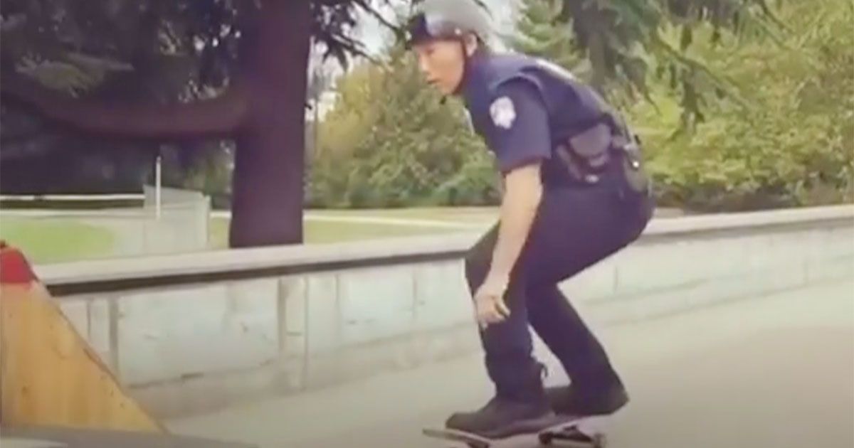 Skateboarding Police Officer Wows Internet With Community Outreach