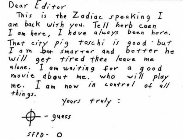 Zodiac Killer Case: Everything We Know About it so Far