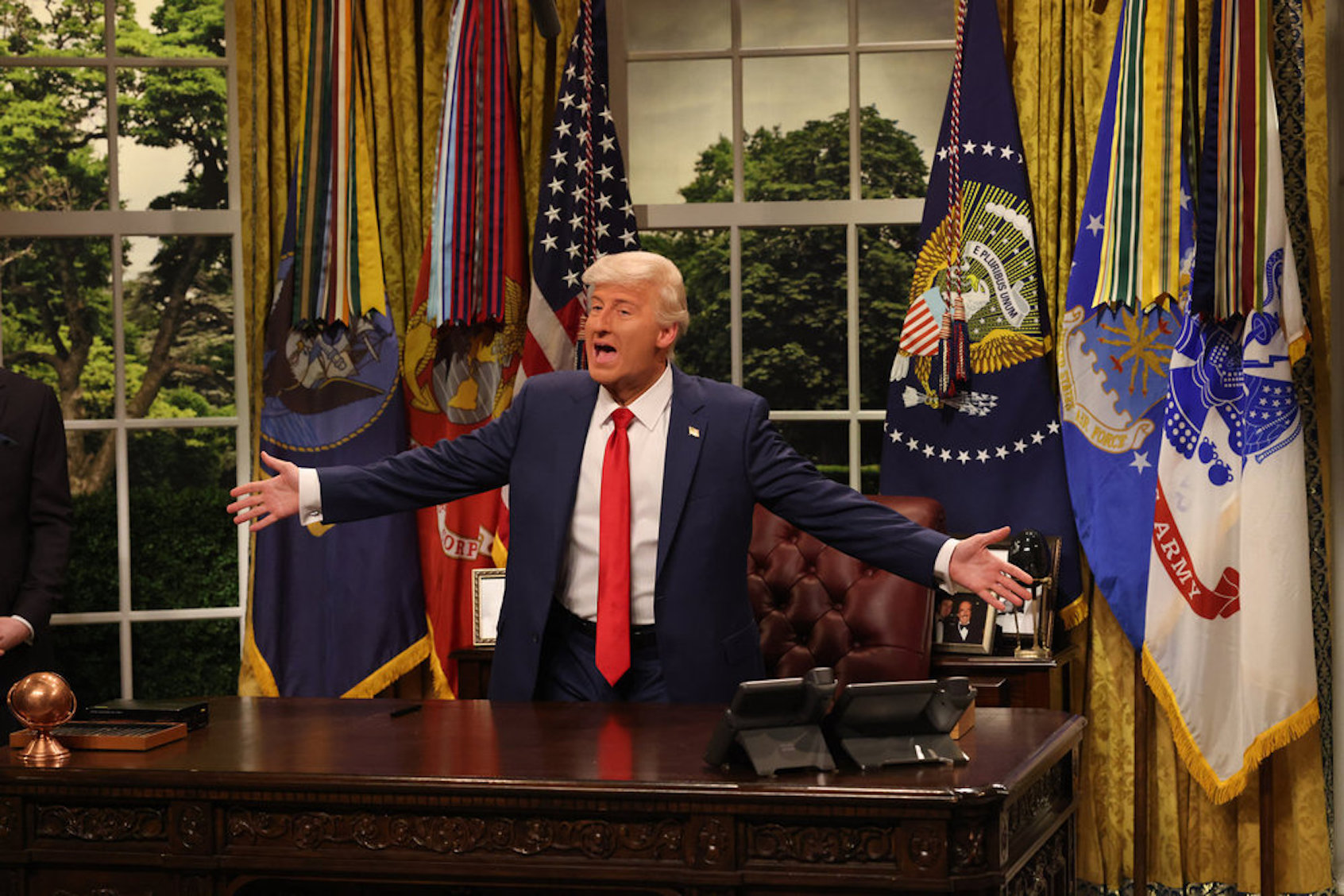 James Austin Johnson as Trump on SNL ‘Snack Homiez’ Sketch